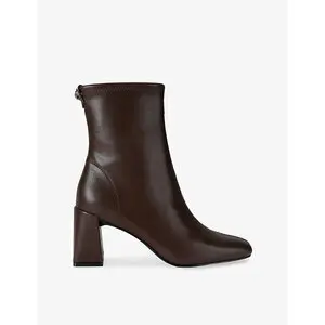 Kurt Geiger Grove Faux-leather Heeled Ankle Boots - Dark Brown