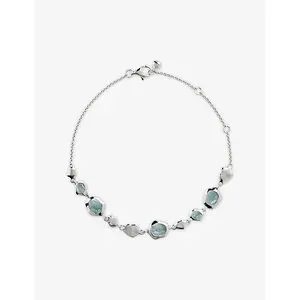 Monica Vinader Odyssey Gemstone Pebbled Sterling- And Aquamarine Chain Bracelet - Silver