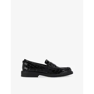 Carvela Lentini Faux-leather Loafers - Black