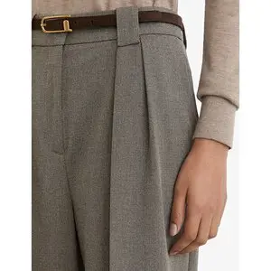 REISS Katya Pleated Wide-leg Woven Trousers