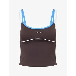 TALA Skinluxe Contrast-strap Jersey Vest Top Xl Americano
