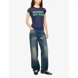 PEACHY DEN On Top Stretch-cotton T-shirt
