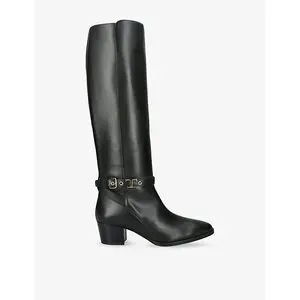 TOD'S Gomma Buckled Leather Heeled Knee-high Boots - Black