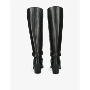 TOD'S Gomma Buckled Leather Heeled Knee-high Boots