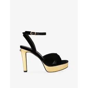 Kurt Geiger Gloria Velvet Platform Sandals - Black/comb