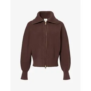 Varley Enrico Zip-up Knitted Cardigan - Coffee Bean