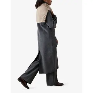 Whistles Double-breasted Relaxed-fit Wool-blend Coat