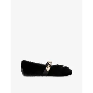 Steve Madden Toasted Faux-fur Ballet Flats - Black