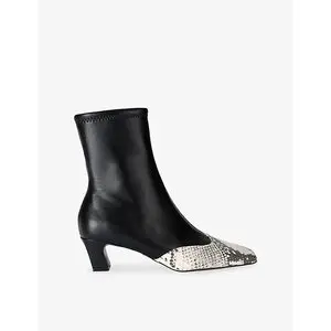 Steve Madden Jeter Faux-leather Heeled Ankle Boots - Black/comb