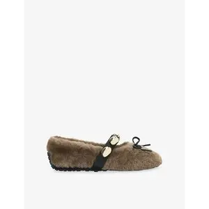 Steve Madden Toasted Faux-fur Ballet Flats - Brown