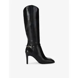 Steve Madden Shield Leather Heeled Knee-high Boots - Black