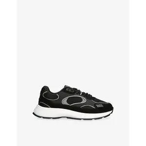 ARNE Circuit Mesh And Leather Trainers - Blk/white