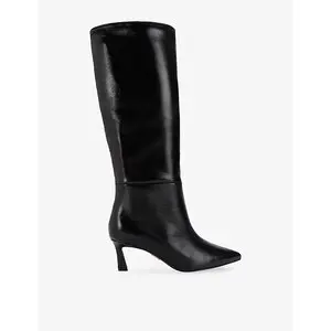 Steve Madden Lavan Leather Heeled Knee-high Boots - Black