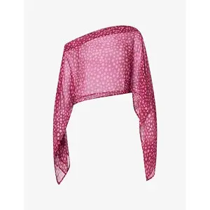 HYPHEN Liana Cropped Sheer Top - Plum
