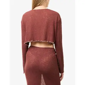 HYPHEN Kenny Cropped Knitted Top