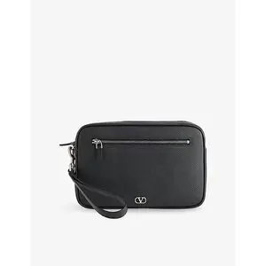 Valentino Garavani Vlogo Leather Pouch - Nero