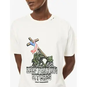 WILLY CHAVARRIA Keep Praying Graphic Cotton-jersey T-shirt