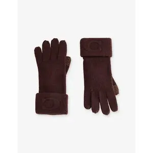 COACH C Embossed Wool-blend Knit Glove - Maple
