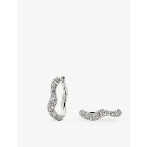 MISSOMA Molten Snow Small Sterling- Plated Brass And Cubic Zirconia Hoop Earrings - Silver