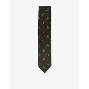 REISS Fazio Diamond-medallion Wool-silk Tie