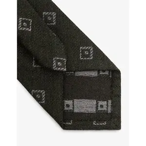 REISS Fazio Diamond-medallion Wool-silk Tie