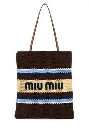 Miu Miu Embroidered Crochet Shopping Bag