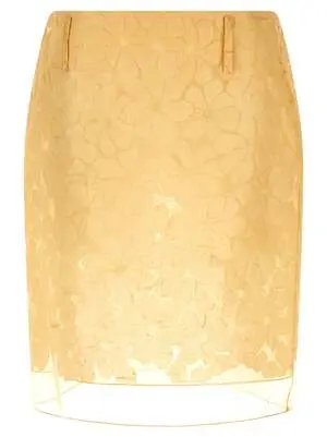 Marni Straight Skirt With Floral Pattern - Yellow