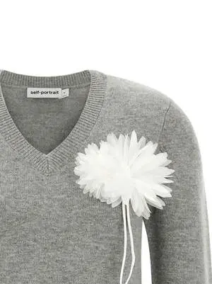 SELF-PORTRAIT Fiore Pin Sweater