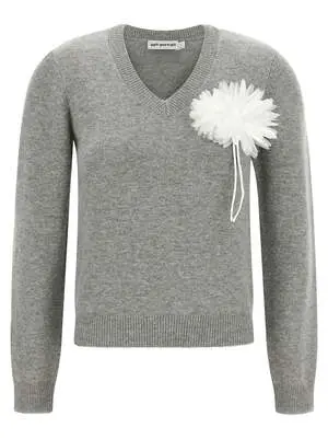 SELF-PORTRAIT Fiore Pin Sweater - Gray