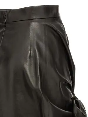 Alexander McQueen Maxi Bow Leather Skirt