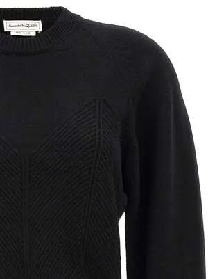 Alexander McQueen Chevron Corset' Sweater