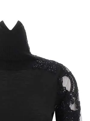 ERMANO SCERVINO Ermanno Scervino High Neck With Lace Inserts