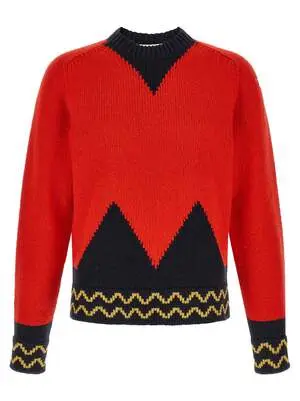 Marni Geometric Intarsia Sweater - Red