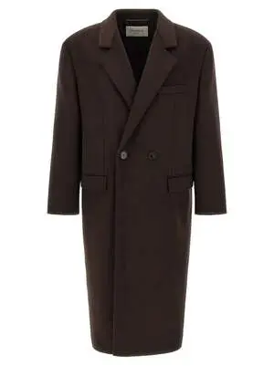 Saint Laurent Double-face Combed Wool Coat - Brown