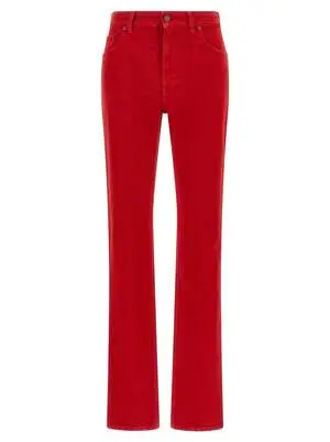 Chloé Garment-dyed Denim Jeans - Red