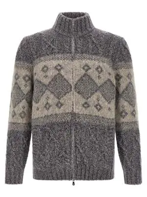 Brunello Cucinelli Chiné Yarn Cardigan - Gray