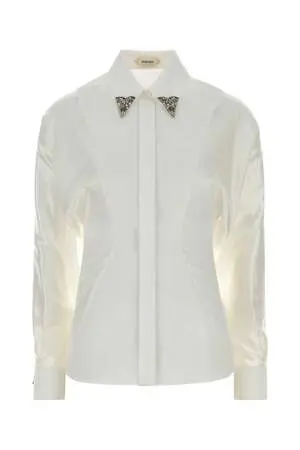 Versace Poplin And Silk Shirt - White