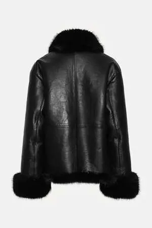 ROTATE BY BIRGER CHRISTENSEN Bonded Leather Jacket