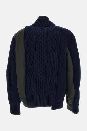 Sacai Nylon Twill X Wool Knit Blouson
