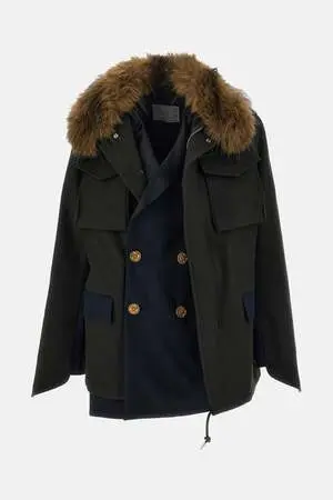 Sacai Wool Melton X Suiting Jacket - Multicolor
