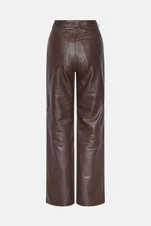 ROTATE BY BIRGER CHRISTENSEN Straight Leather Pants