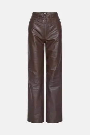 ROTATE BY BIRGER CHRISTENSEN Straight Leather Pants - Multicolor