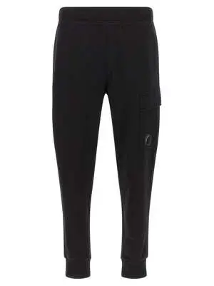 C.P. COMPANY Diagonal Raised Fleece' Pants With Lens Detail - Black