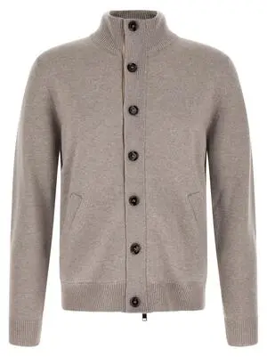 Brioni Cardigan With Price List Collar - Cream