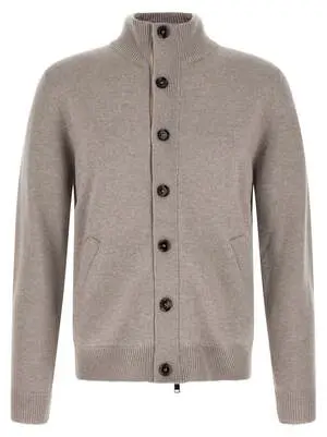 Brioni Cardigan With Price List Collar - Cream