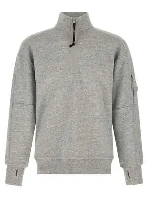 C.P. COMPANY C.P. Company Men 'Diagonal Raised Fleece ' Sweatshirt And Lens Detail Gray