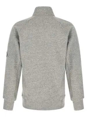C.P. COMPANY Diagonal Raised Fleece Sweatshirt And Lens Detail - Gray