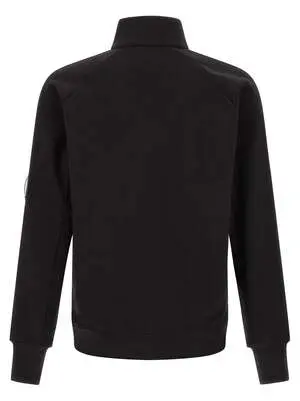 C.P. COMPANY Diagonal Raised Fleece Sweatshirt And Lens Detail - Black