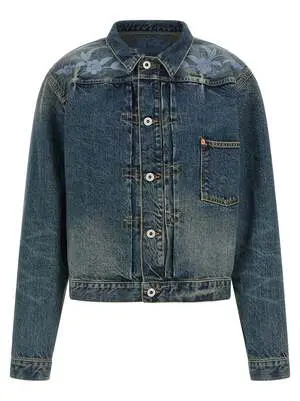 Kenzo Floral Embroidery Denim Jacket - Blue