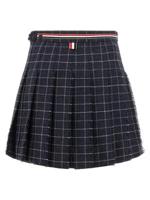Thom Browne Rwb' Pleated Tweed Skirt